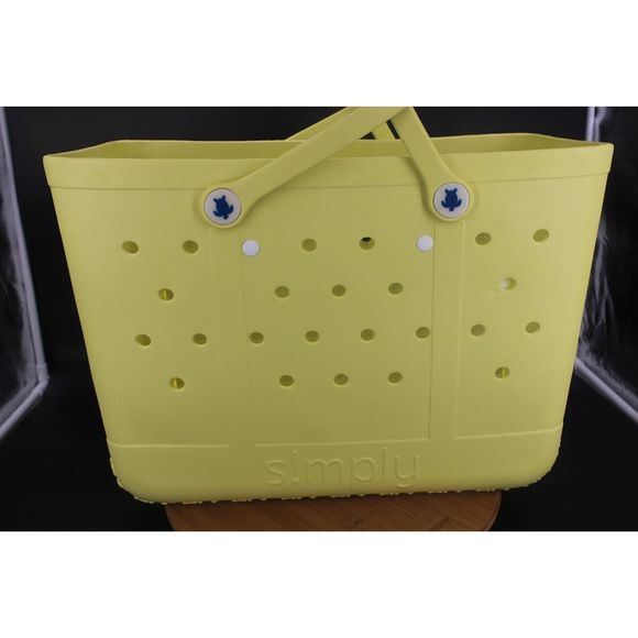 Simply Southern | Bags | Simply Southern Xl Waterproof Rubber Tote Bag Bogg Style Yellow Beach ...